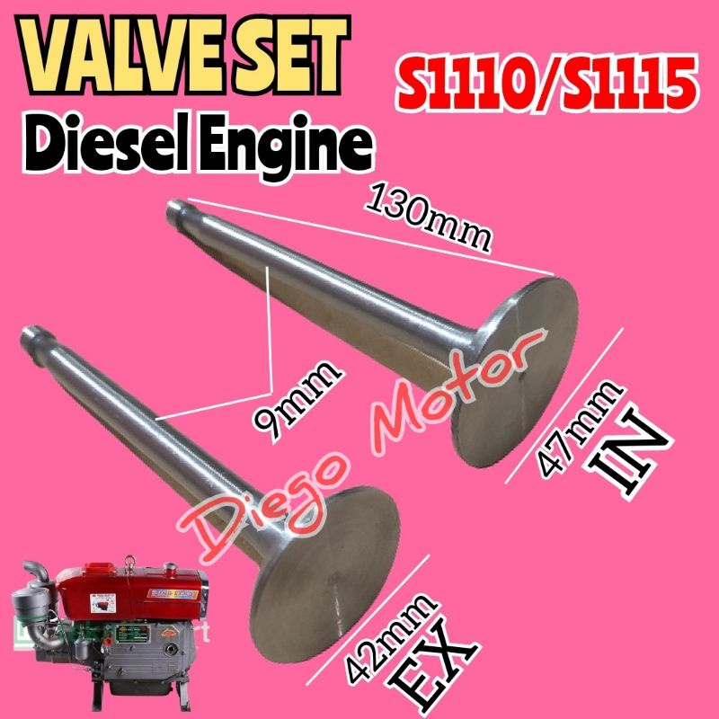 Jual S1110 S1115 Valve In Ex Set Klep Api Minyak Mesin Diesel DongFeng ...