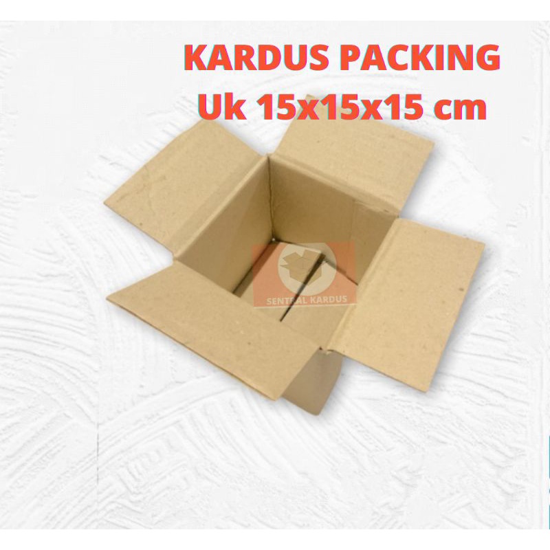 Jual KARDUS BOX / KARTON POLOS PACKING Uk. 15x15x15 CM | Shopee Indonesia