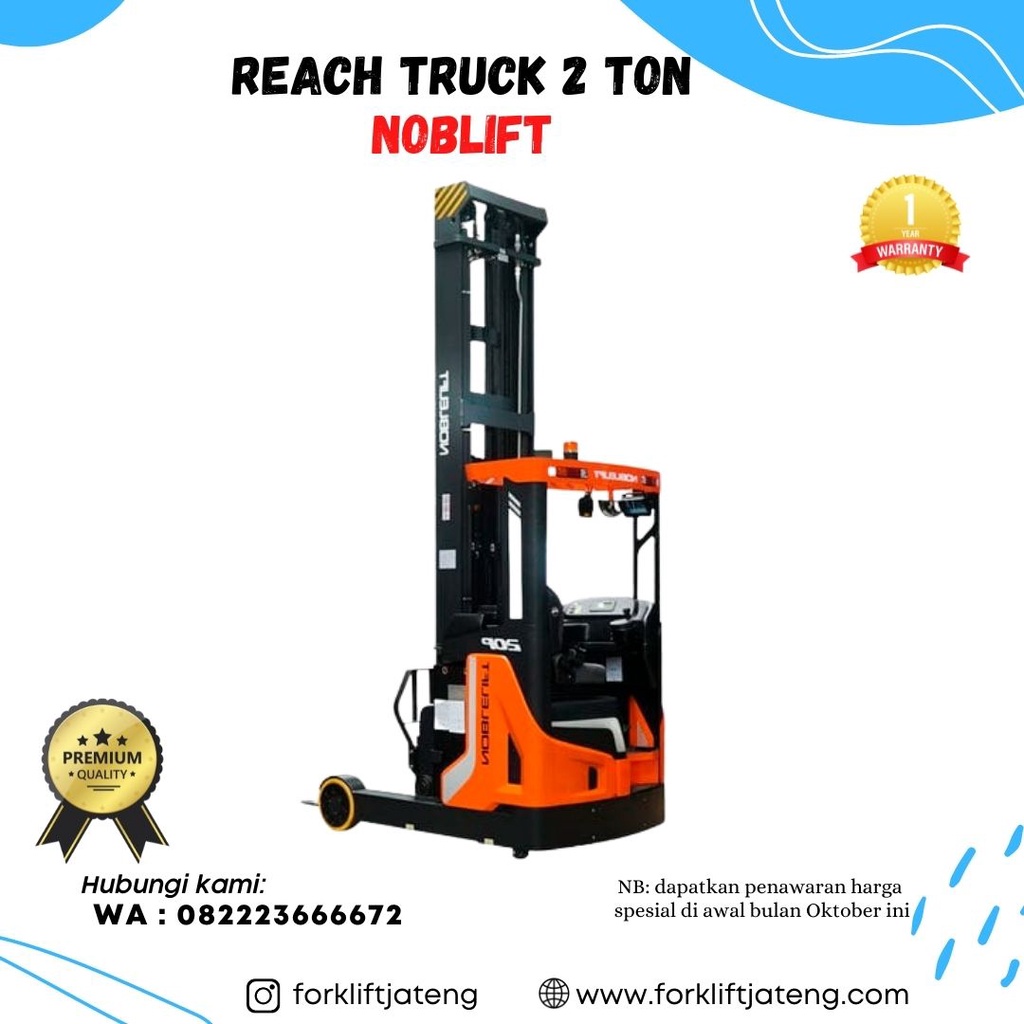 Jual REACH TRUCK RT 20B NOBLIFT / REACH STACKER RT 20P MURAH REACH ...
