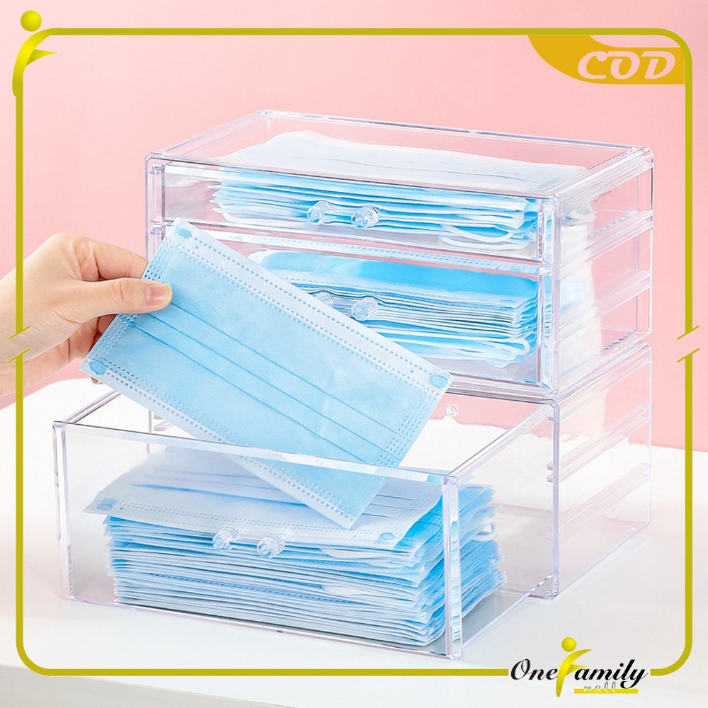 Jual ONE-K105 Kotak Penyimpanan Tempat Masker Akrilik Organizer Box ...
