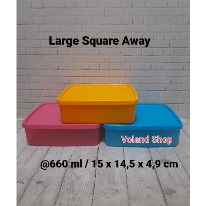 Jual Tupperware Large Square Away @660 ml (1 pc) | Shopee Indonesia