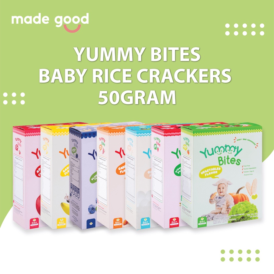 Jual Yummy Bites 50gr Baby Rice Crackers -Snack Biskuit Bayi Sehat 6 ...