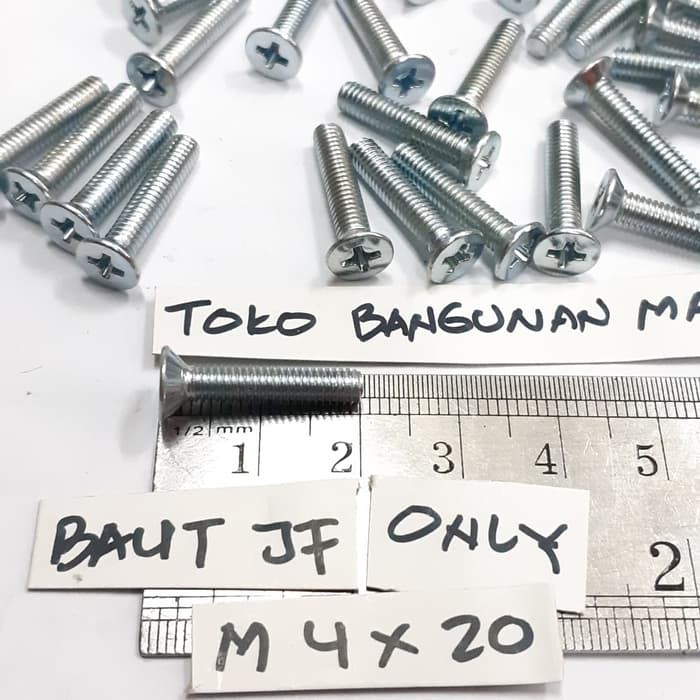 Jual Baut Putih M4 x20 Baut JF4x20 M4 x 20 per 10pcs | Shopee Indonesia