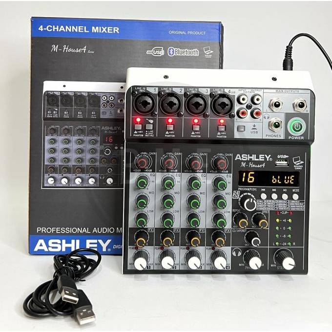 Jual Mixer Audio Ashley M-House4 4CH USB-BLUETOOTH-SOUNDCARD | Shopee Indonesia
