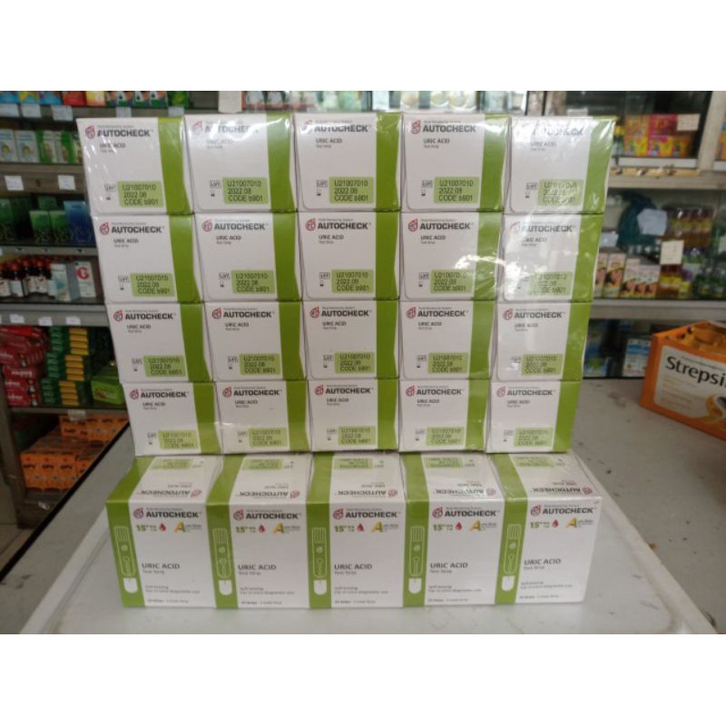 Jual Autocheck asam urat 25 strip auto check urid acid isi 25 stick ...