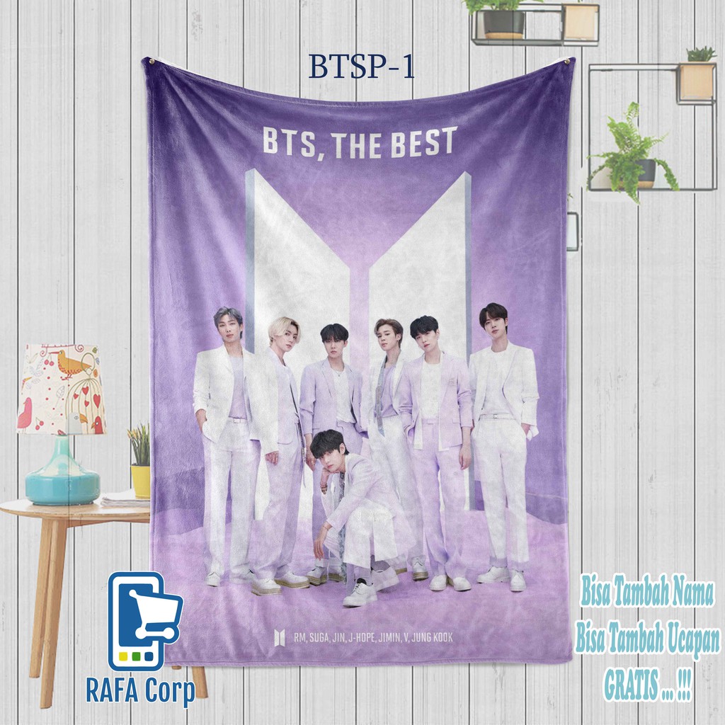 Jual Selimut Ganteng | Selimut KPop | Selimut Custom Boyband BTS Purple ...