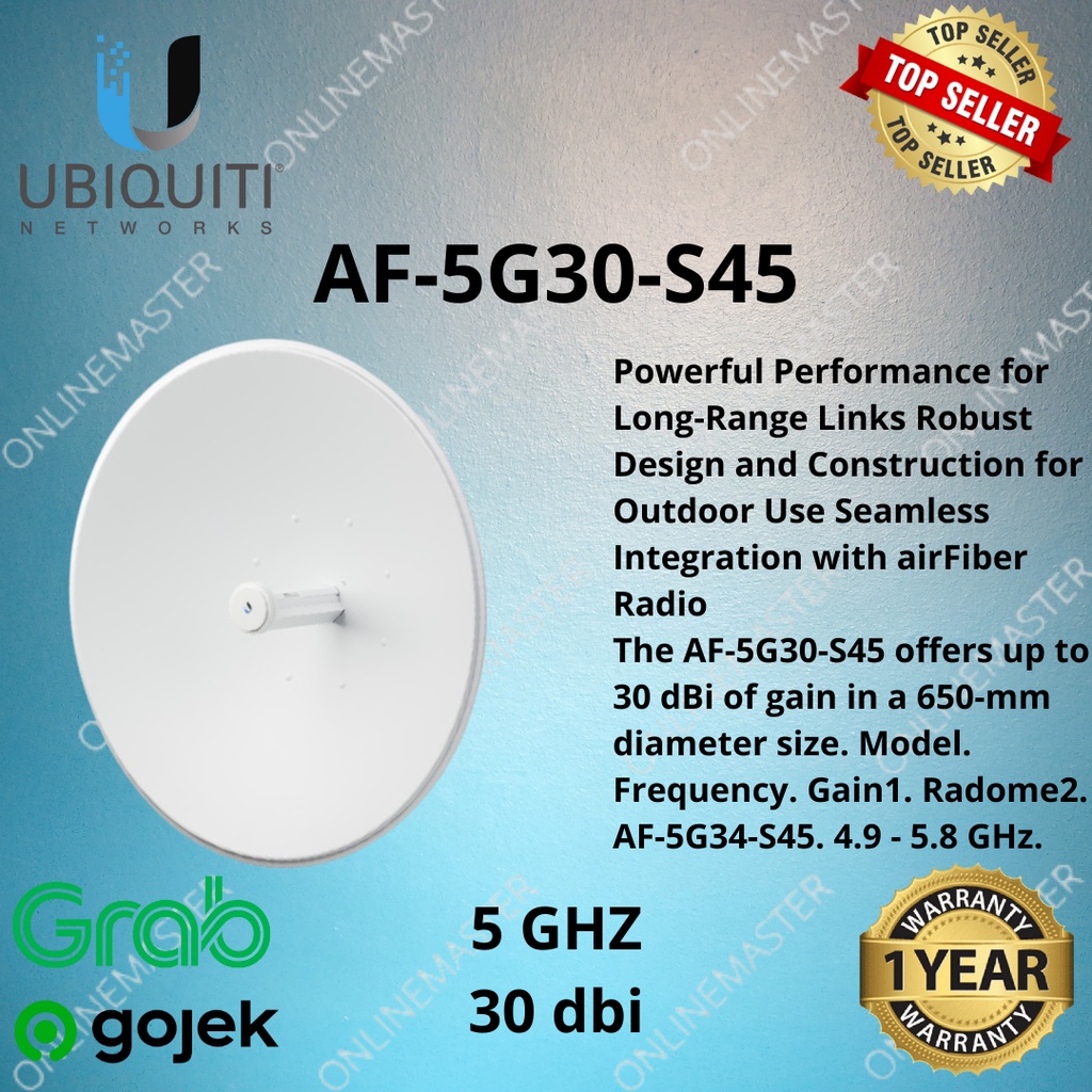 Jual Ubiquiti Airfiber Dish 30db 5ghz AF-5G30-S45 | Shopee Indonesia