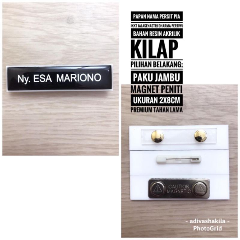 Jual PO PAPAN NAMA RESIN KILAP / GLAFIR DOVE PERSIT PIA JALASENASTRI ...