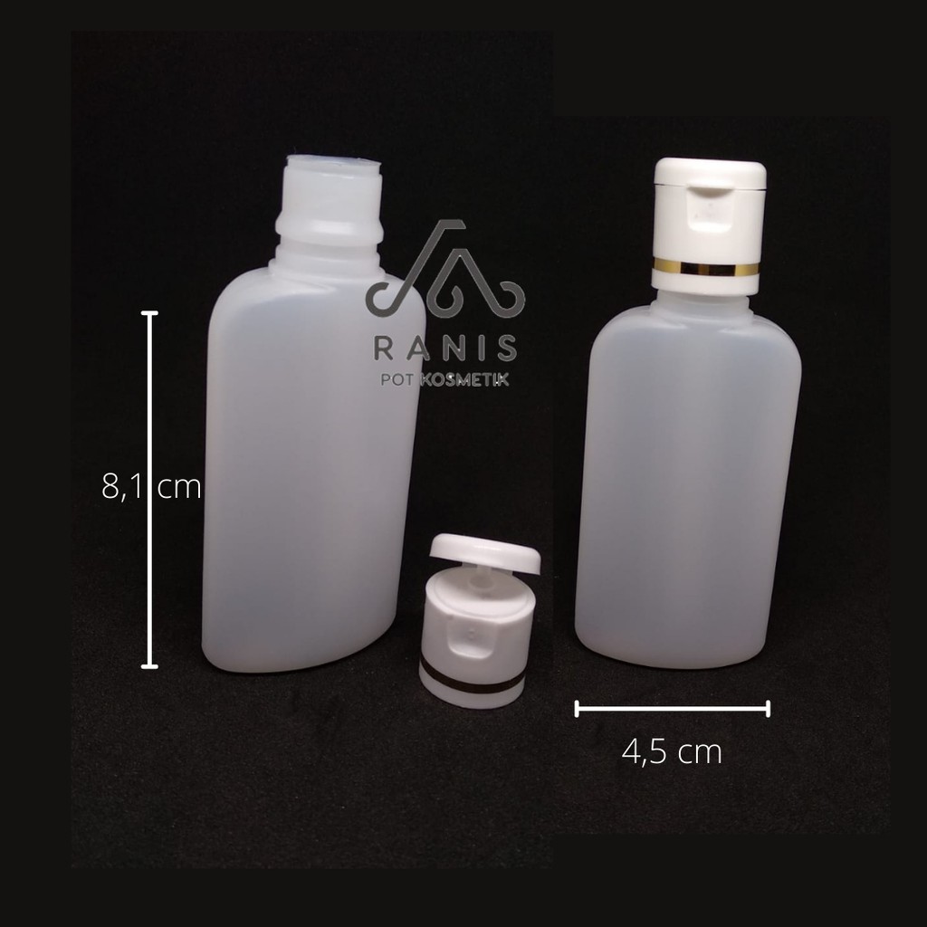 Jual Botol DKS 60 ml Natural Tutup Putih List Gold Kls A botol fliptop botol toner botol ...