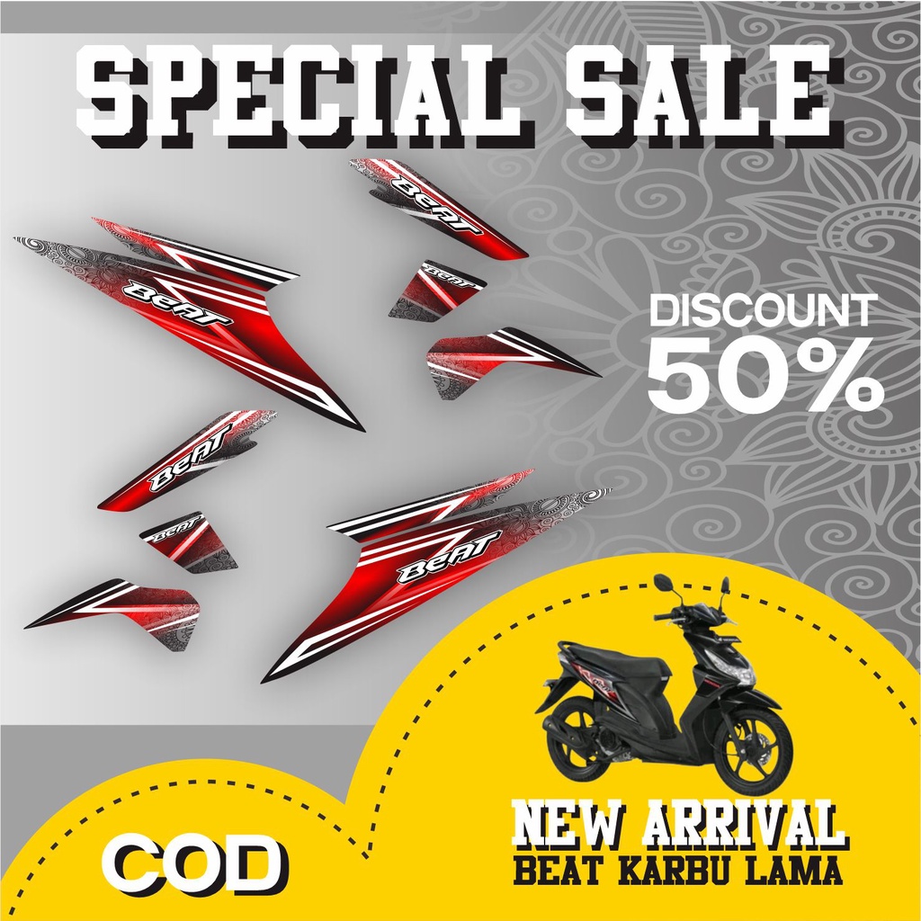 Jual STICKER STRIPING BEAT KARBU/ STRIPING BEAT OLD GRADASI MERAH ...