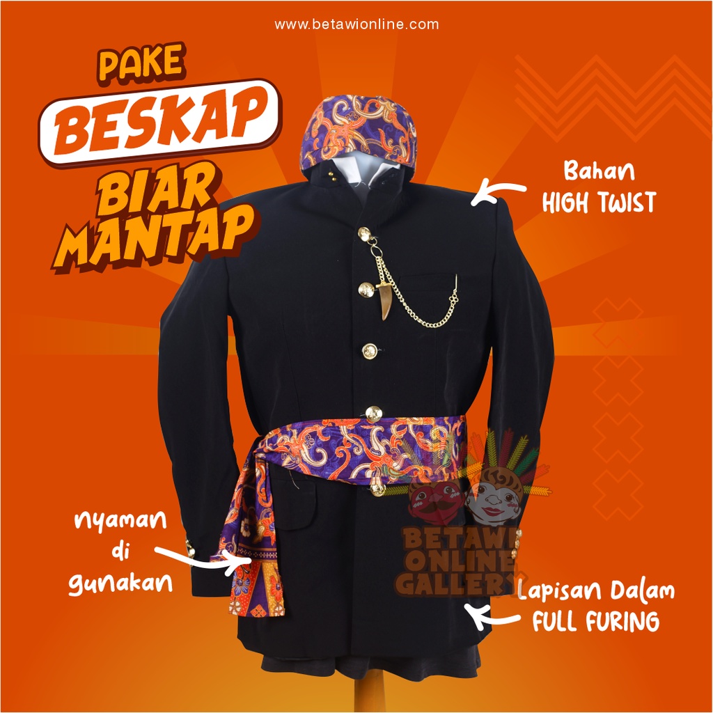 Jual Beskap Betawi / Jas Betawi / Jas Hitam Formal | Shopee Indonesia