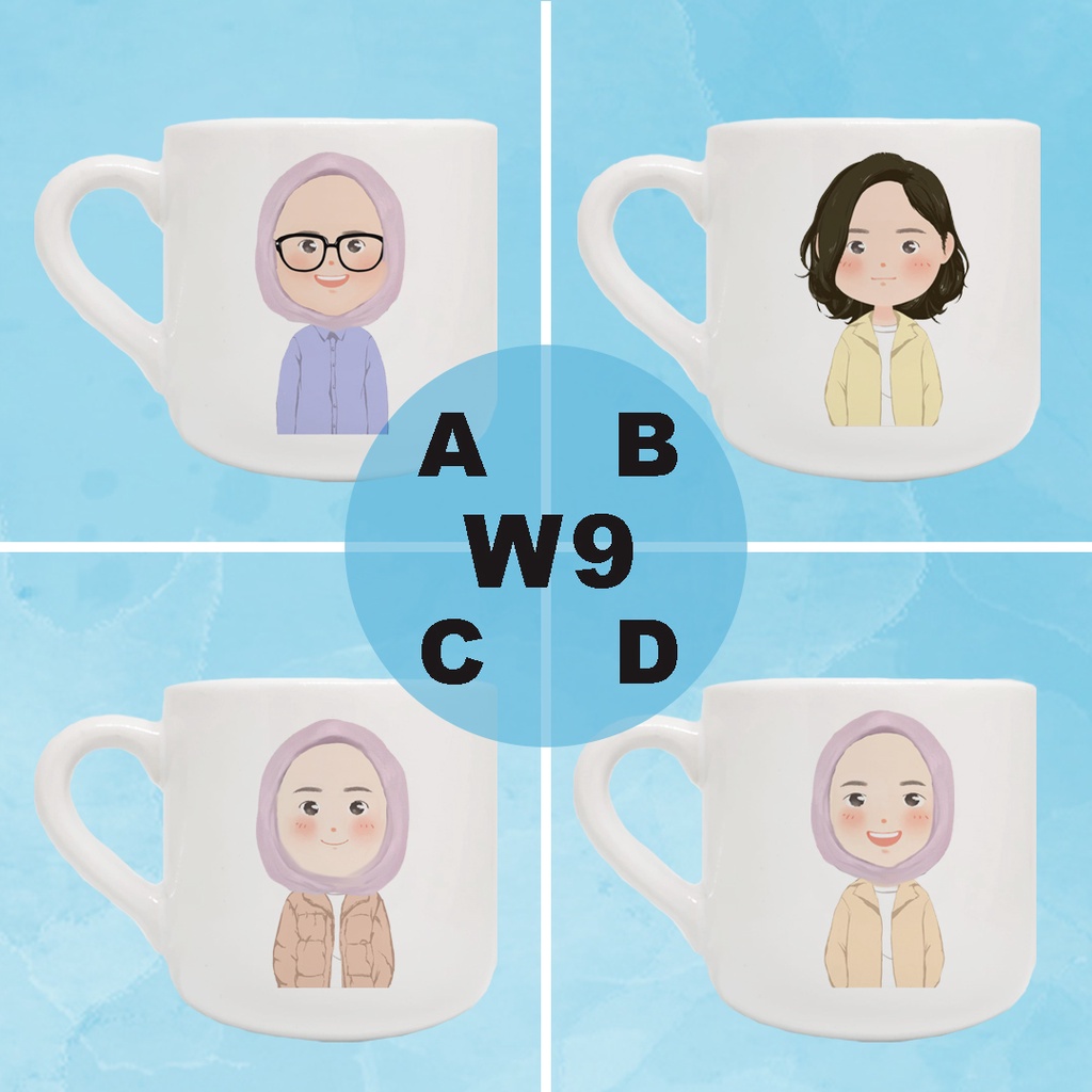 Jual MUG / GELAS CUSTOM UNIK KARIKATUR / AVATAR (V1) (KARIKATUR CEWEK ...