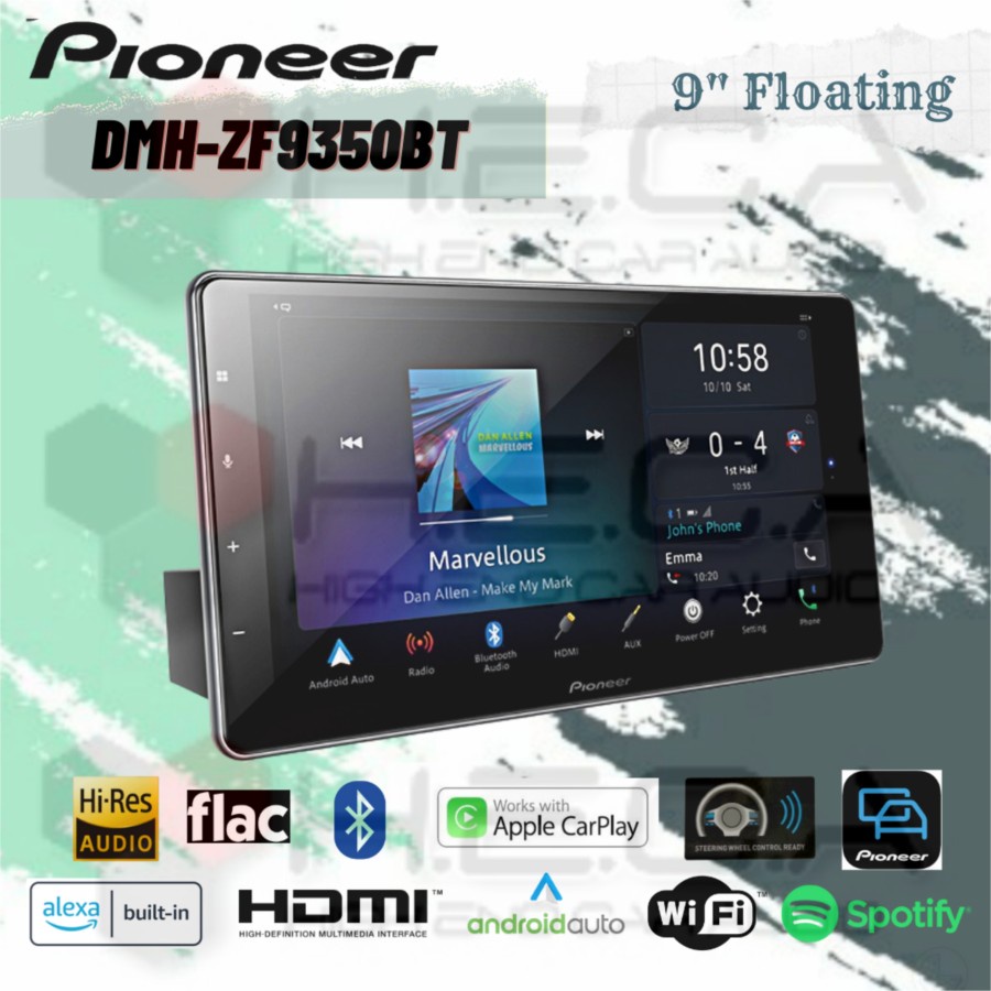 Jual Pioneer DMH-ZF9350BT Floating Head Unit 9" Inch Single Din Layar Tape | Shopee Indonesia