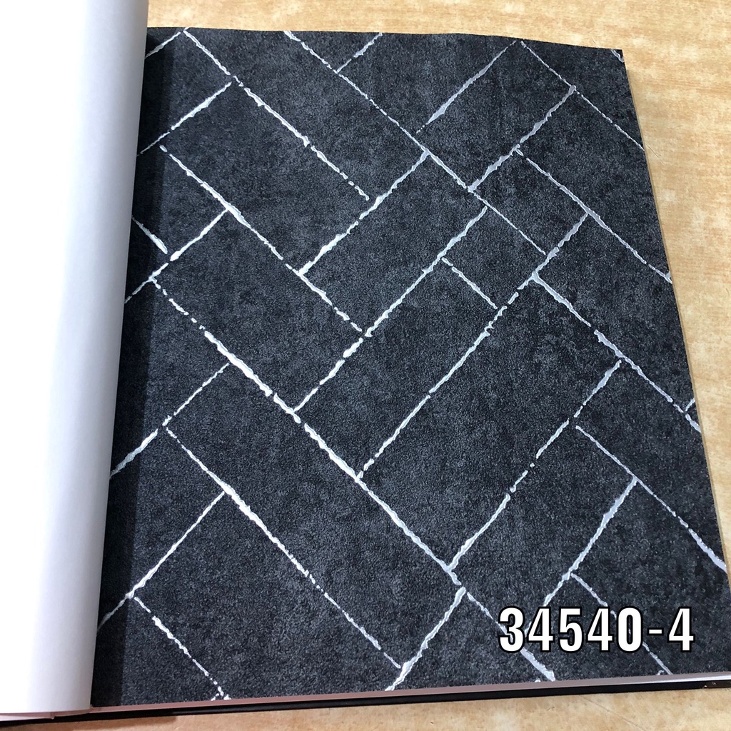 Jual WALLPAPER DINDING KOREA MOTIF BATA PUTIH HITAM MINIMALIS TEXTURE ...