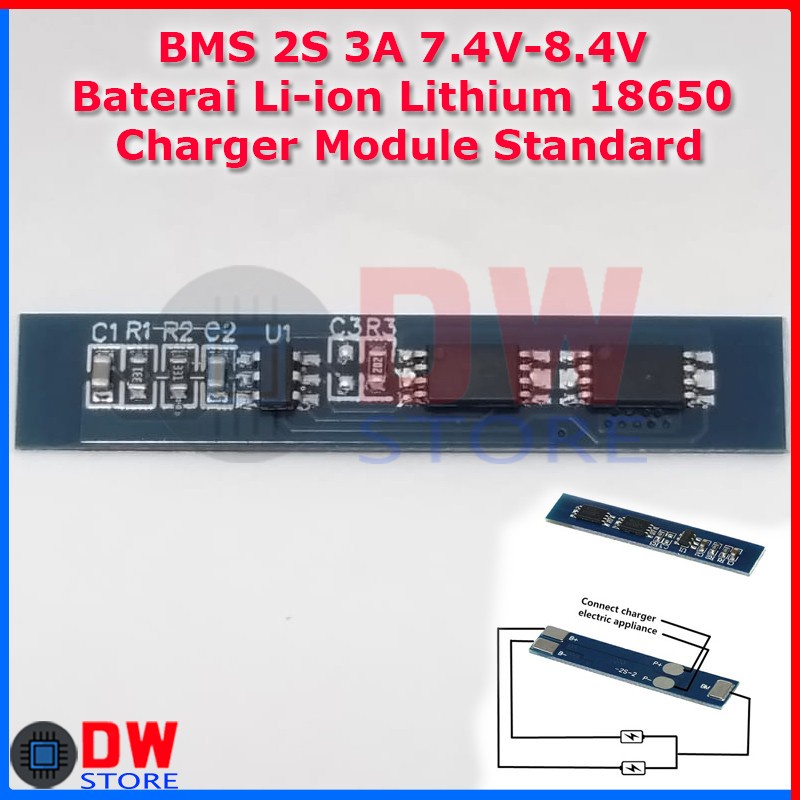 Jual BMS 2S 3A 8V 7.4V 8.4V Baterai Li-ion Lithium 18650 Charger Module | Shopee Indonesia