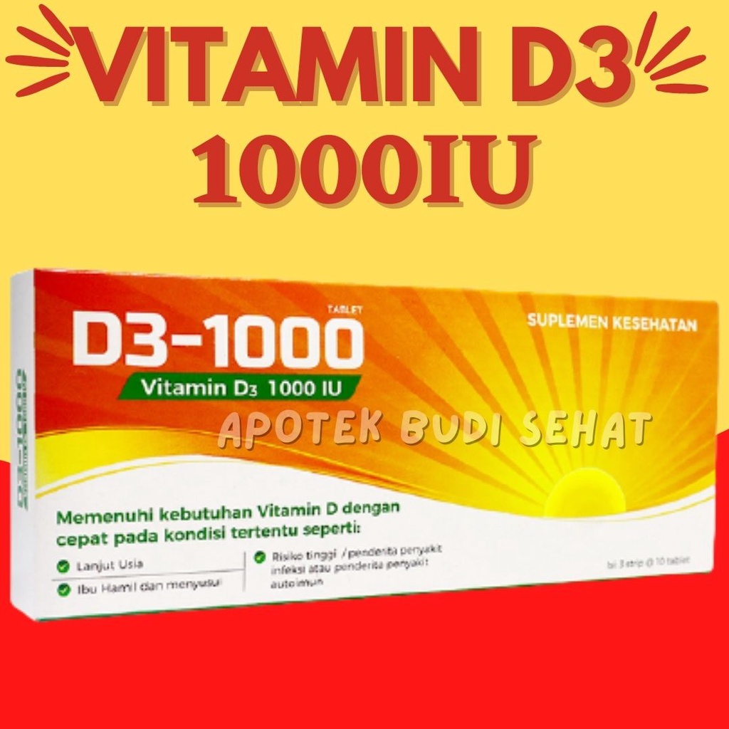 Jual Vitamin D3-1000 Vitamin D 1000IU Vit D 1000 IU strip isi 10 tablet ...