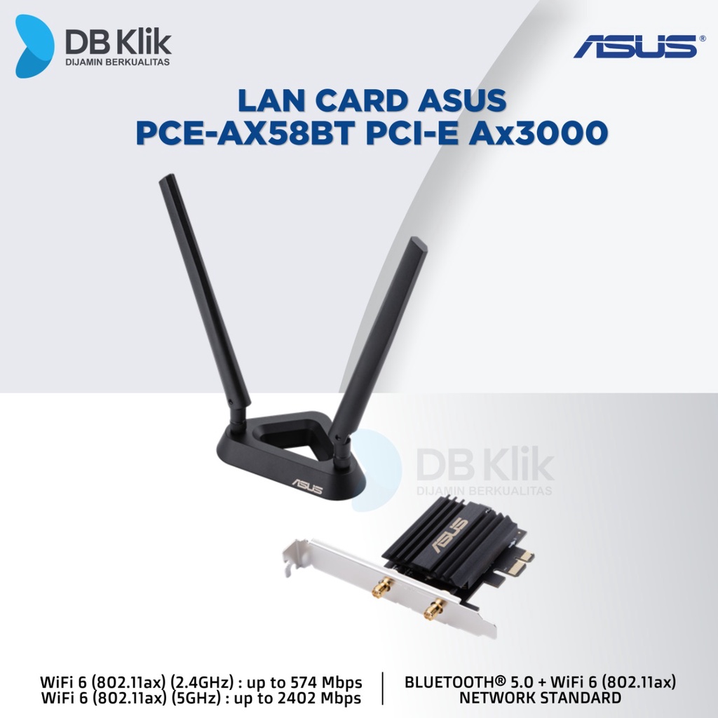 Jual LAN Card ASUS PCE-AX58BT PCI-E AX3000 Wifi 6 & Bluetooth 5.0 ...