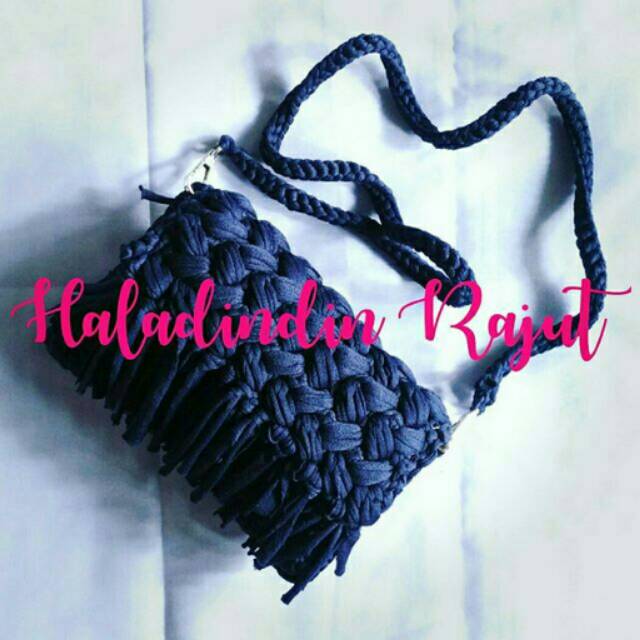 Jual Tas Rajut Kepang Benang Tarn (Kain Kaos) | Shopee Indonesia