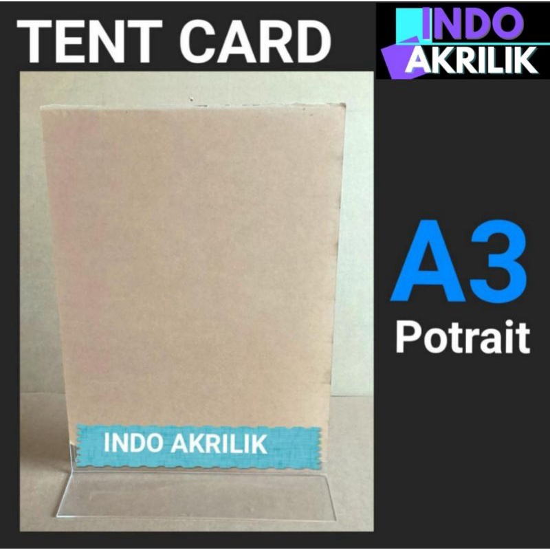 Jual TENT CARD A3 AKRILIK | TEMPAT BROSUR A3 | TYPE T POTRAIT | 2 SISI ...