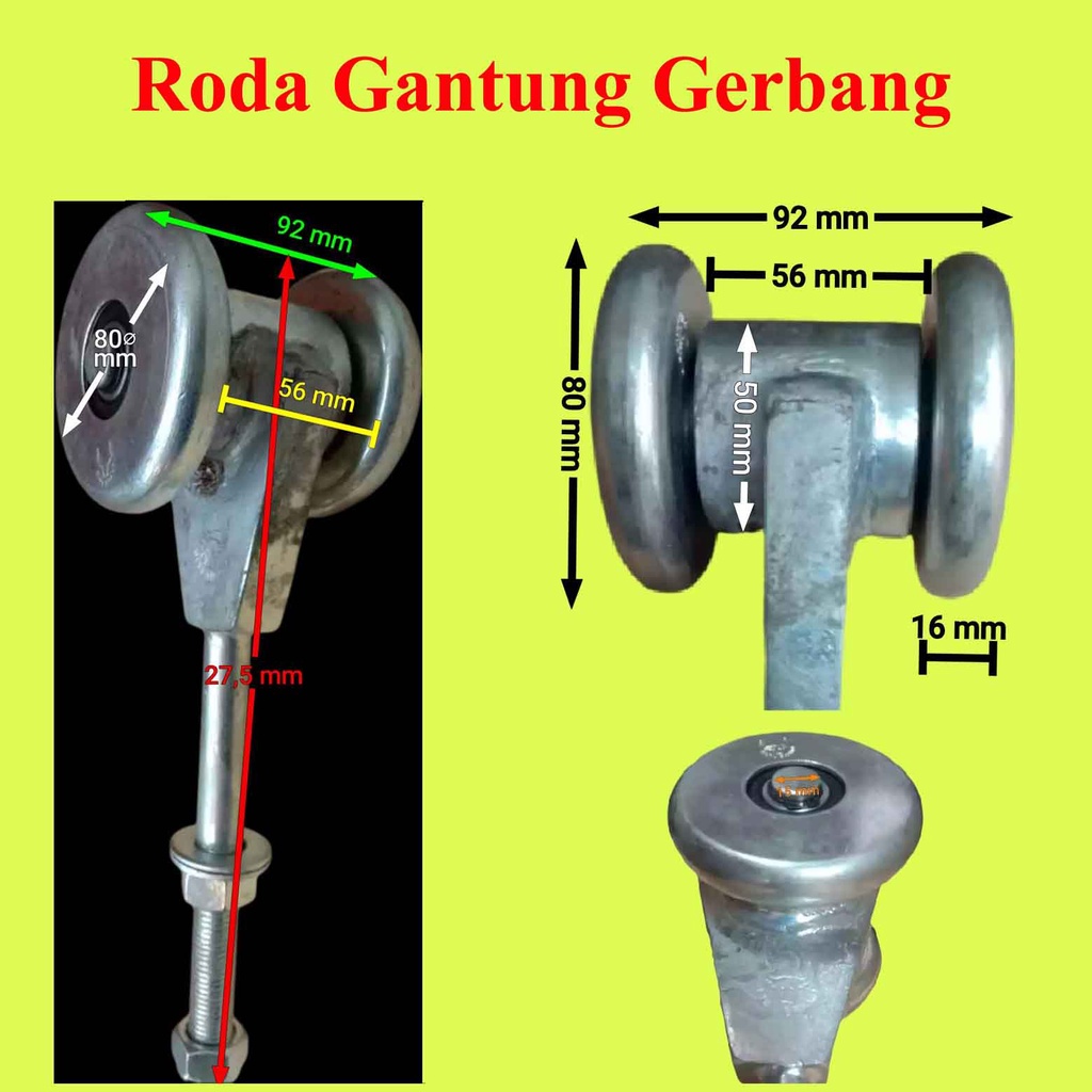 Jual Roda gantung doubel ( bagian atas )Bull Brand gerbang heavy duty ...