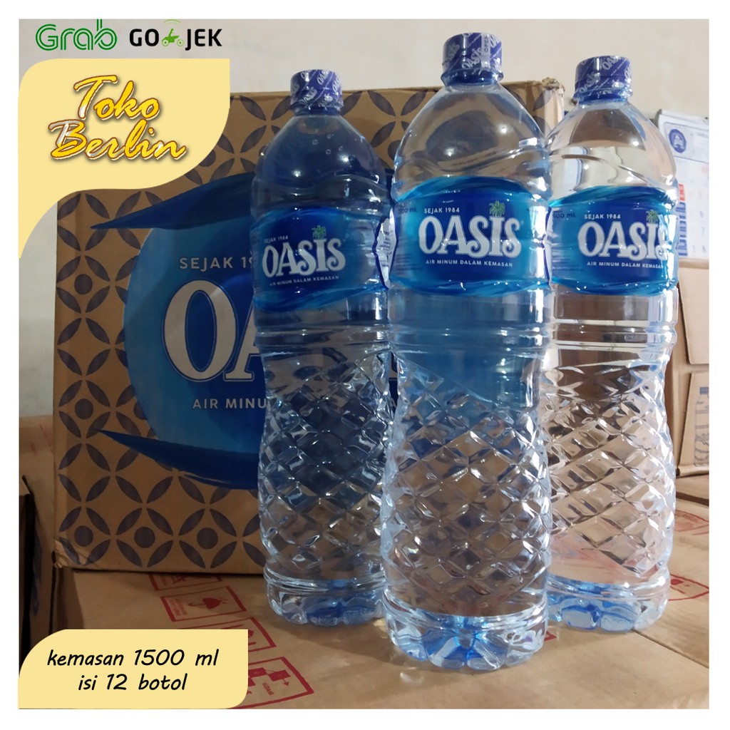 Jual OASIS 1500 ML ISI 12 BOTOL AIR MINUM MINERAL | Shopee Indonesia