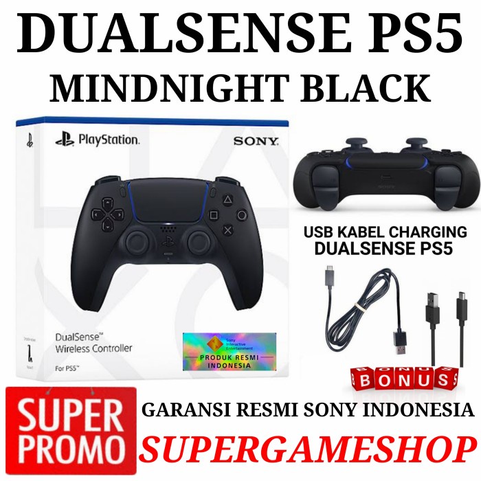 Jual Stik PS5 Dualsense Midnight Black PS5 Wireless Controller Original ORIGINAL Original ...