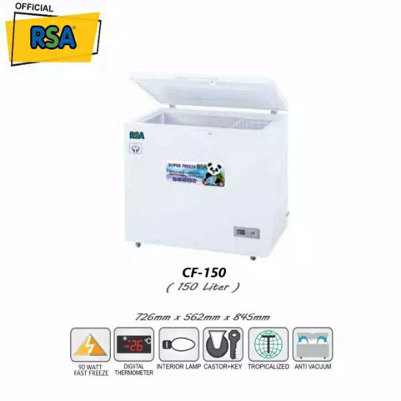 Jual Chest Freezer RSA CF-150 Kapasitas 150Liter | Shopee Indonesia