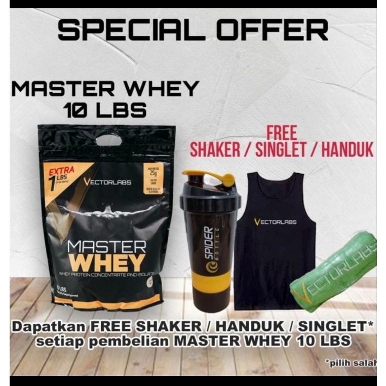 Jual Master Whey 10Lbs 4.54Kg isolate mix 115 serving | Shopee Indonesia