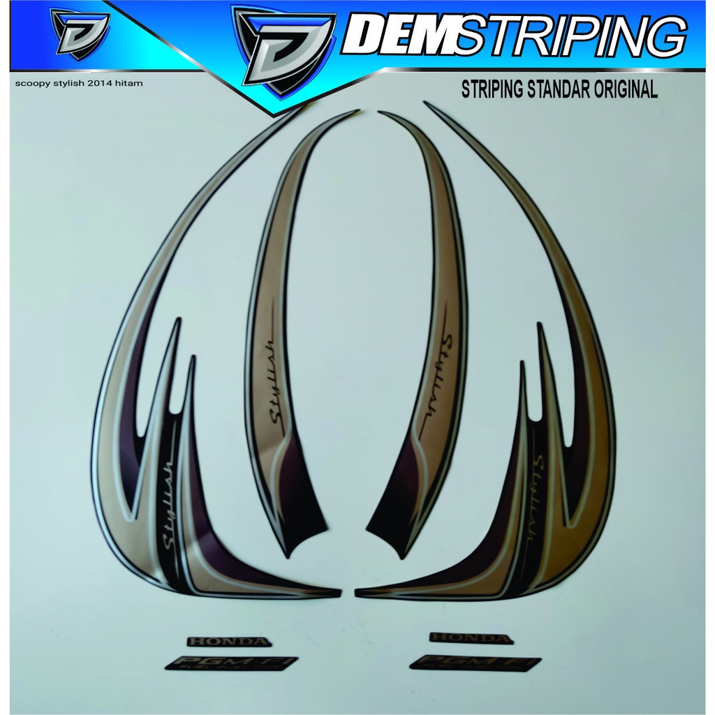 Jual Stiker Motor Standar Original Scoopy Stylist 2014 Hitam | Shopee ...