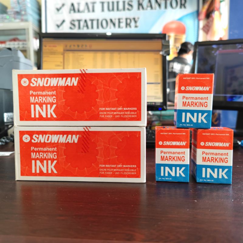 Jual Isi Ulang Tinta Permanent / Refill Ink Spidol Snowman Permanen ...