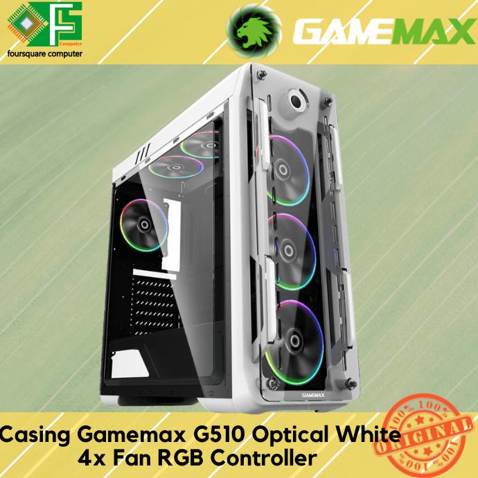 Jual PC Casing Gamemax Optical G510 White + 4x Fan ARGB + Controller ...