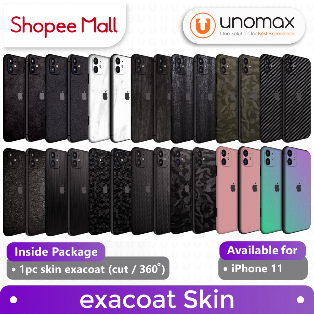 Jual Skin Exacoat iPhone 11 (6.1") Garskin - Leather Black | Shopee ...