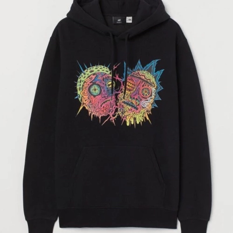 Jual HOODIE HNM RICK AND MORTY FACE BLACK | Shopee Indonesia