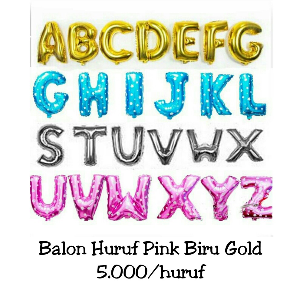 Jual Balon Foil Huruf Abjad Alphabet Warna | Shopee Indonesia