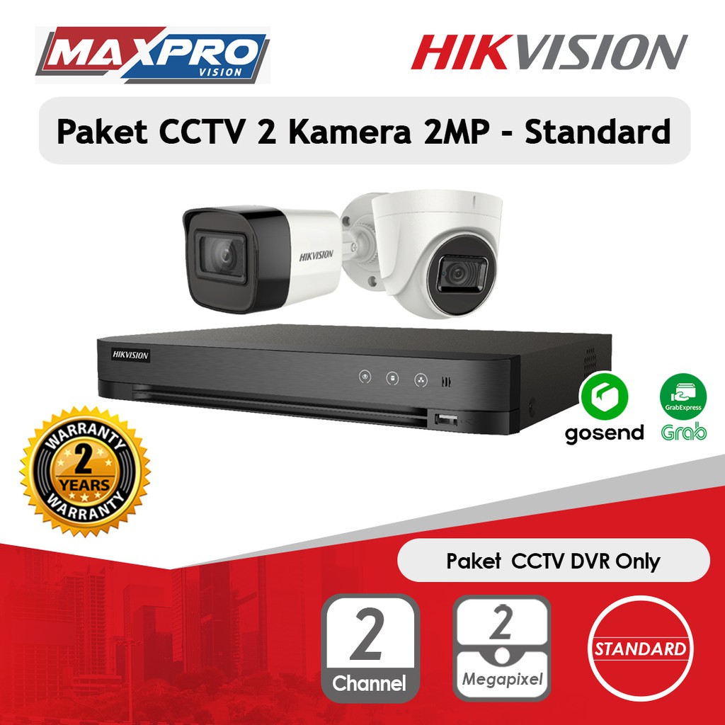Jual PAKET CCTV 2 CAMERA 2MP STANDARD HIKVISION - CCTV DVR ONLY ...