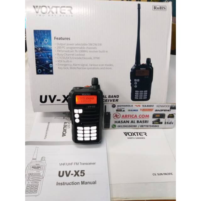 Jual HT VOXTER UV X5 DUALBAND - HT DUALBAND SERUPA ALINCO CRX5 MURAH ...