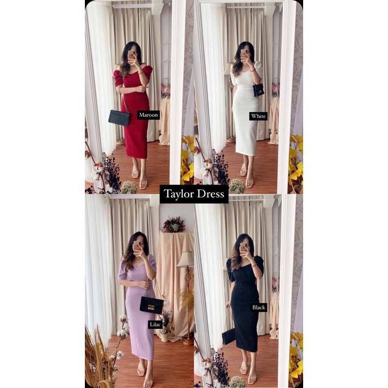 Jual D0361 TAYLOR DRESS POLOS PESTA SIMPLE SCUBA STRETCH BODYCON GAUN ...