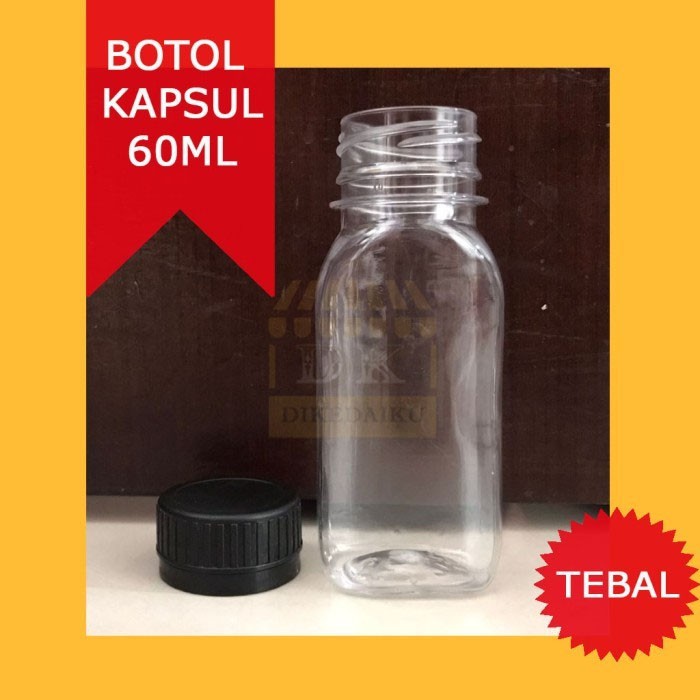 Jual Botol Plastik 60 ml TEBAL / Botol Kapsul 60 ml TEBAL / CAPSUL 60ML ...