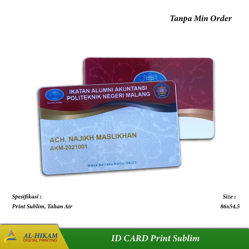 Jual CETAK KARTU PVC (PRINT SUBLIM TINTA LEBIH AWET DARI PVC BIASA ...