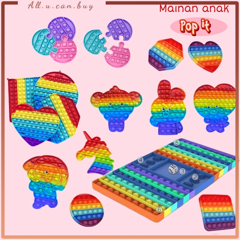Jual Fidget Pop It Toys Rainbow Mainan Pop It | Shopee Indonesia