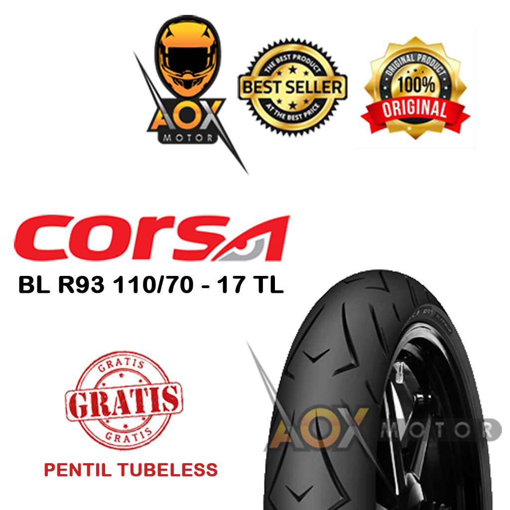 Jual Ban luar motor sport 110/70-17 CORSA PLATINUM R93 tubeless, GRATIS ...