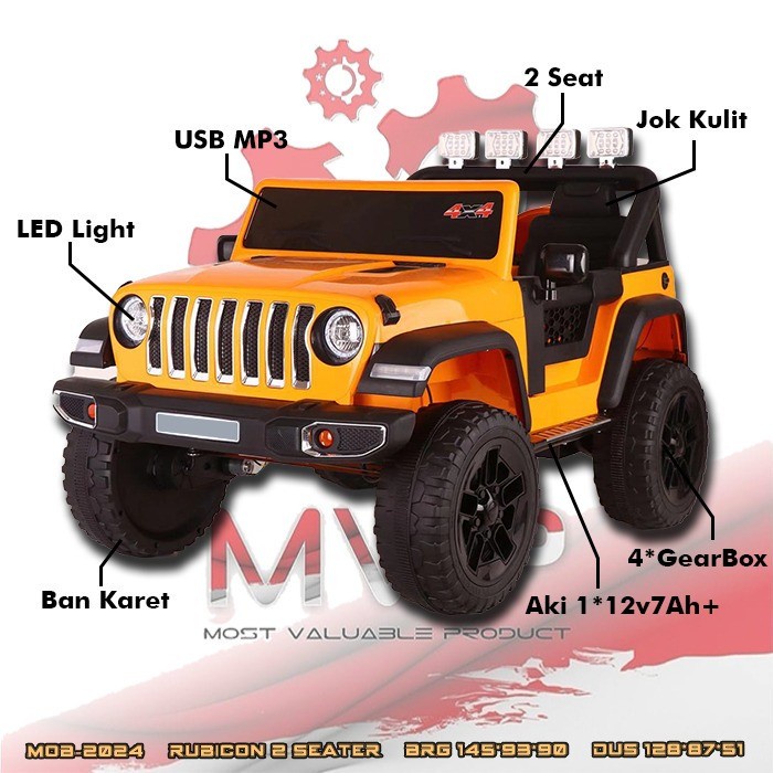 Jual Kado anak Mobil Wrangler 2 Mainan Mobil Aki Ban karet-Mobilan ...