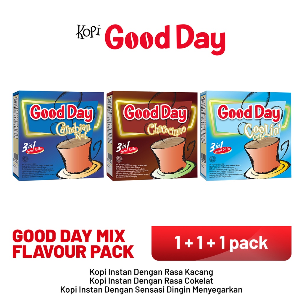 Jual Good Day Mix Flavour 3 Dus ( Isi 5 Pcs x 20 Gram ) | Shopee Indonesia
