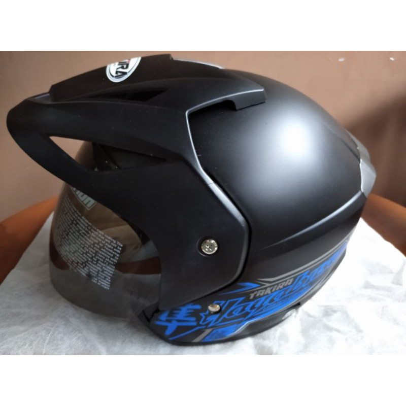 Jual HELM MOTOR POLOS HELM TAKIRA WARNA BLACK DOFF METALIK HALF FACE ...