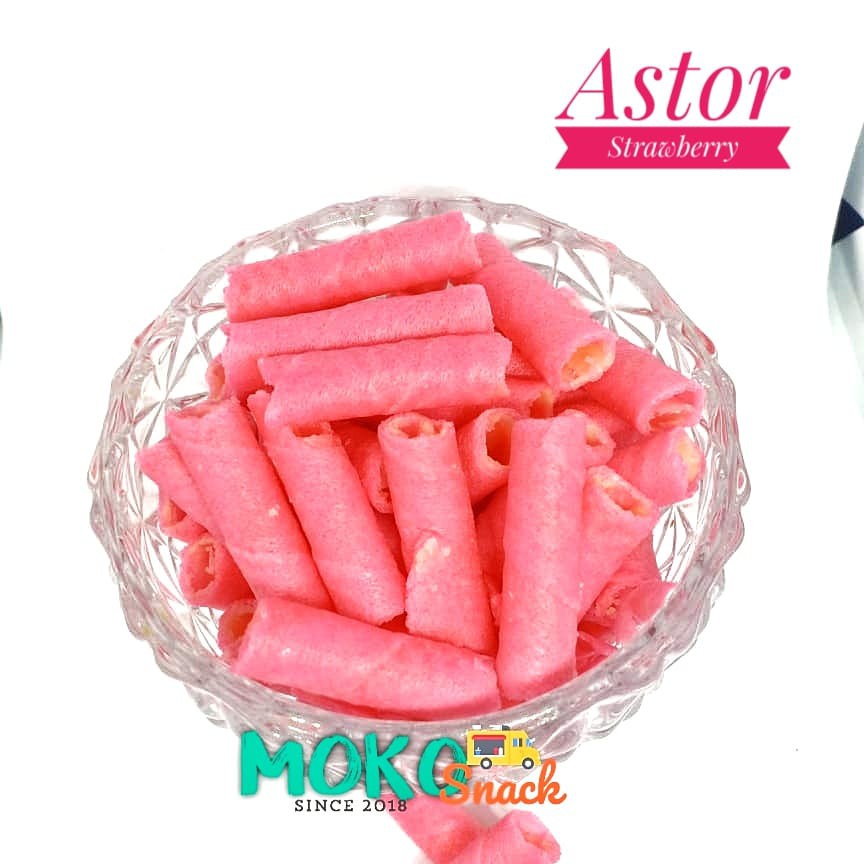 Jual Snack cemilan astor wafer twister strawberry 1kg | Shopee Indonesia