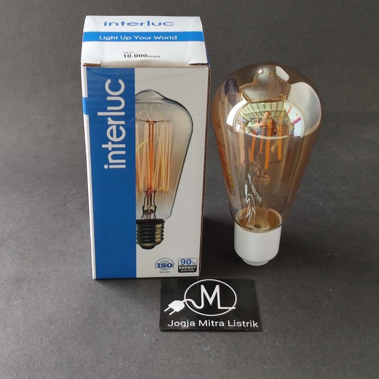 Jual LAMPU LED FILAMENT ST64 4 WATT / FITING E27 INTERLUC | Shopee ...