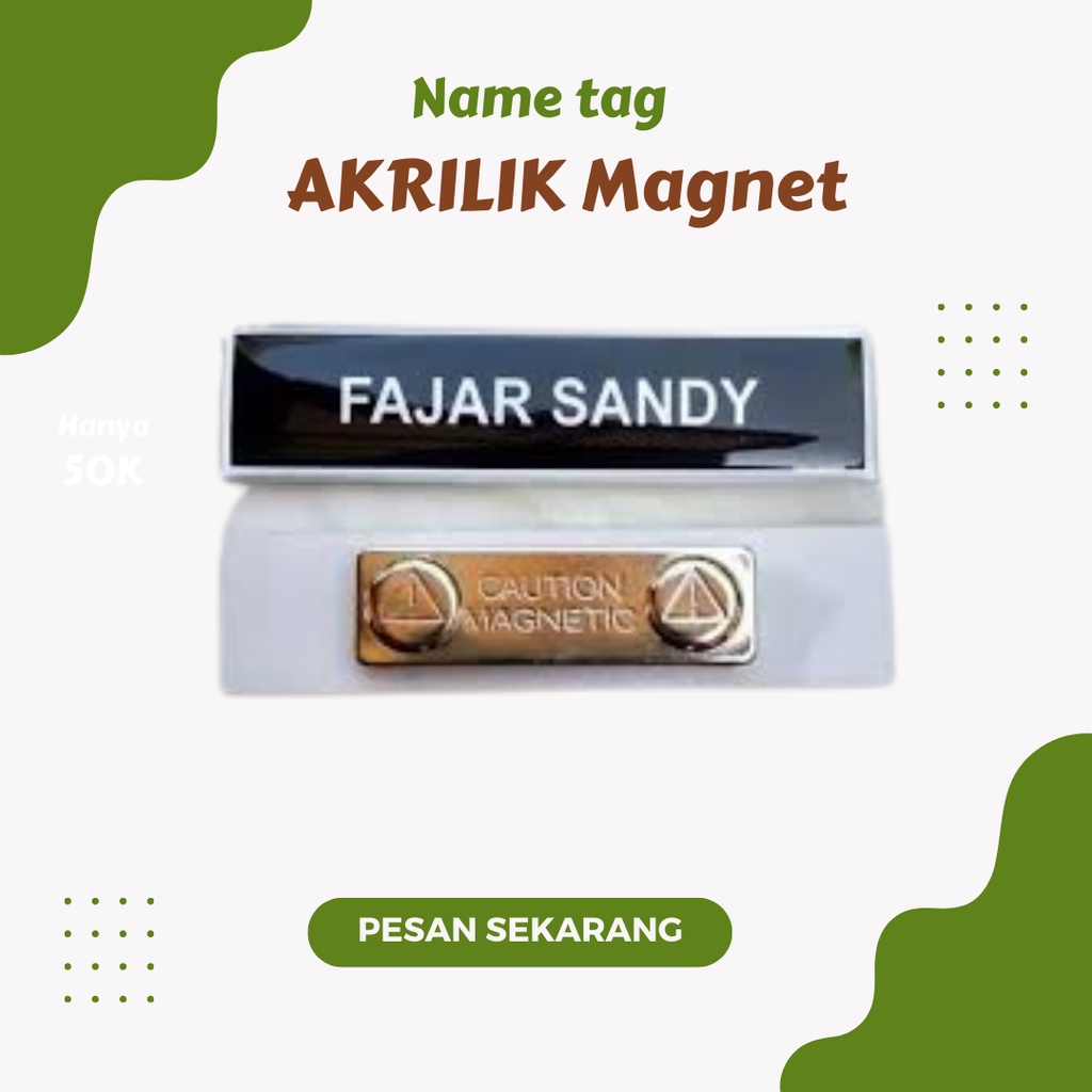 Jual Name tag Resin Papan Nama Dada Akrilik Magnet | Shopee Indonesia