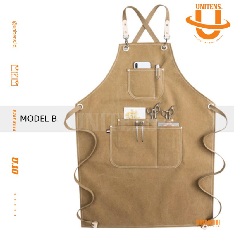 Jual Unitens Apron Leather ACL.V16B Hight Quality Unisex Pria Wanita ...