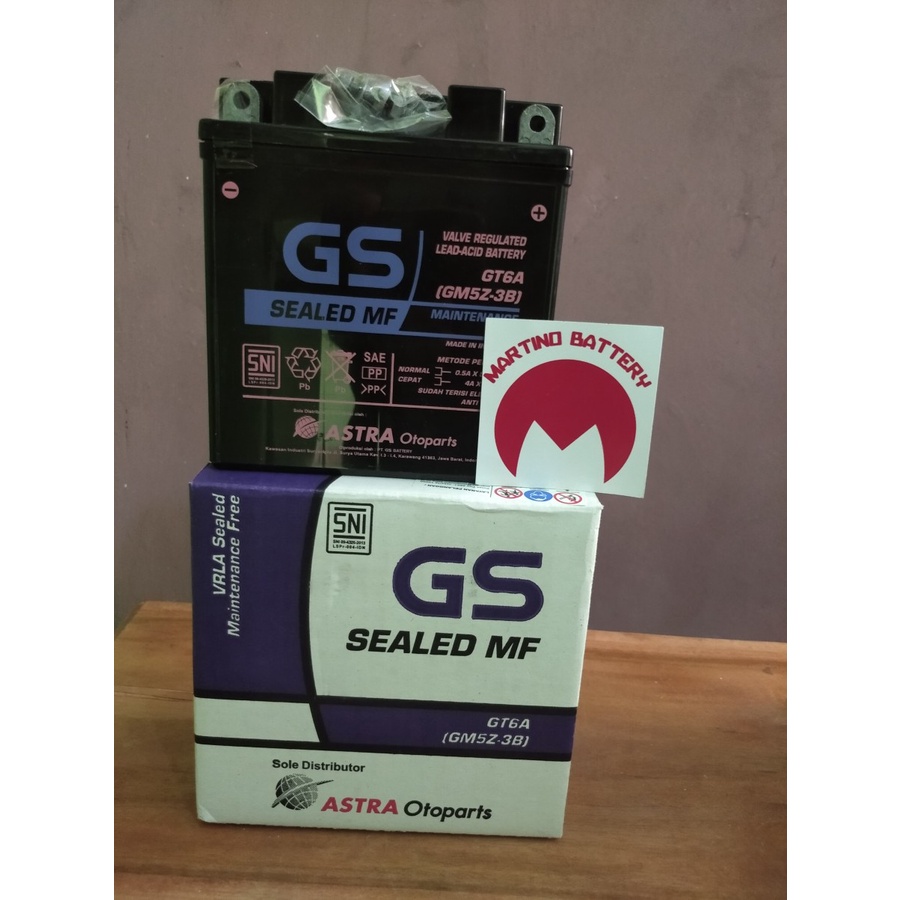 Jual Aki Motor Kymco spike cevira Suzuki shogun satria smash GS Astra GT6A | Shopee Indonesia