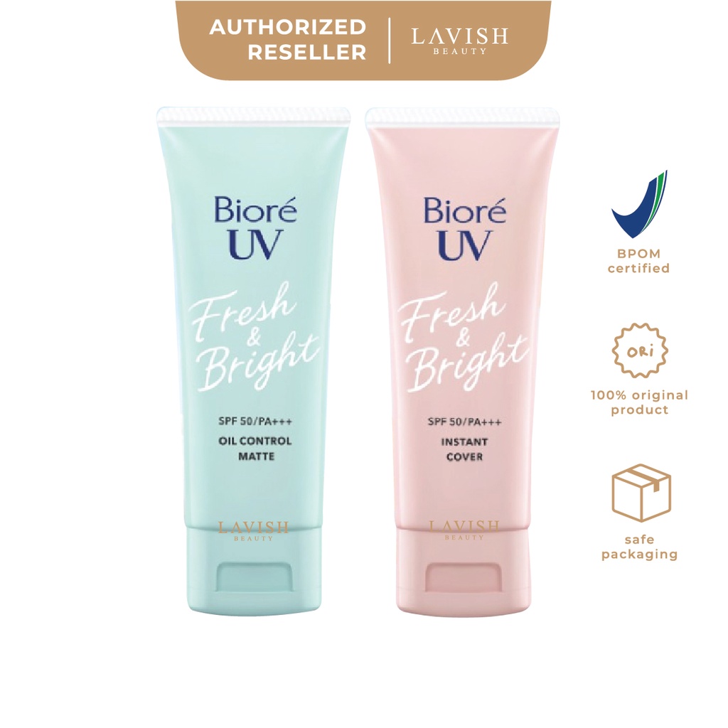 Jual (EXP JUL 2025) BIORE UV Fresh & Bright Instant Cover Sunscreen SPF 50+ PA+++ Oil Control ...